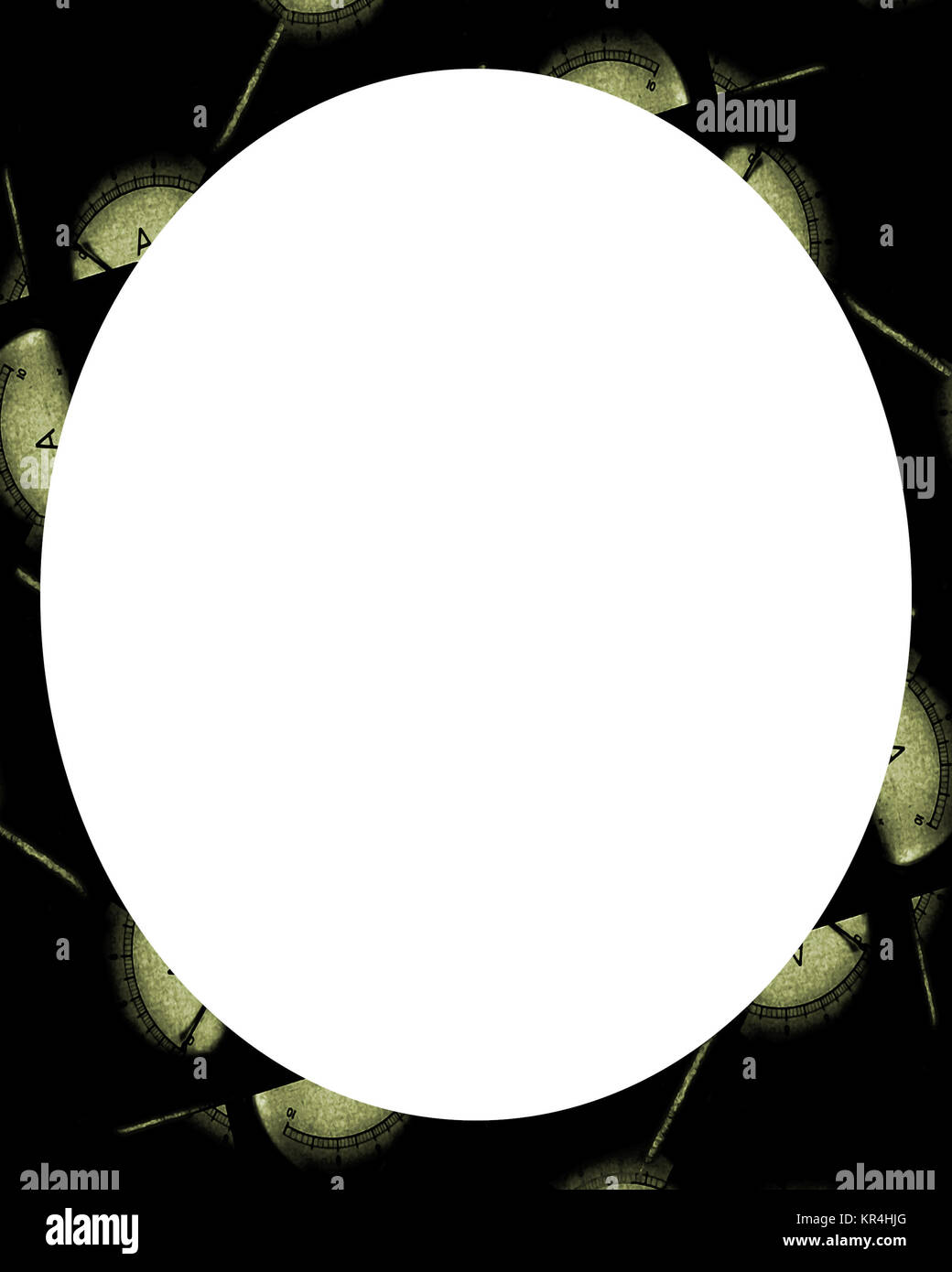 Circle White Background with Decorated Round Borders Stock Photo - Alamy