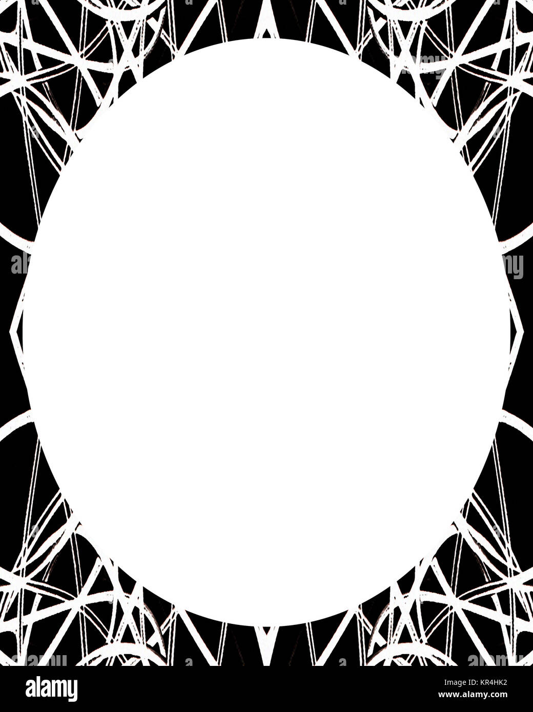 Circle White Background with Decorated Round Borders Stock Photo - Alamy