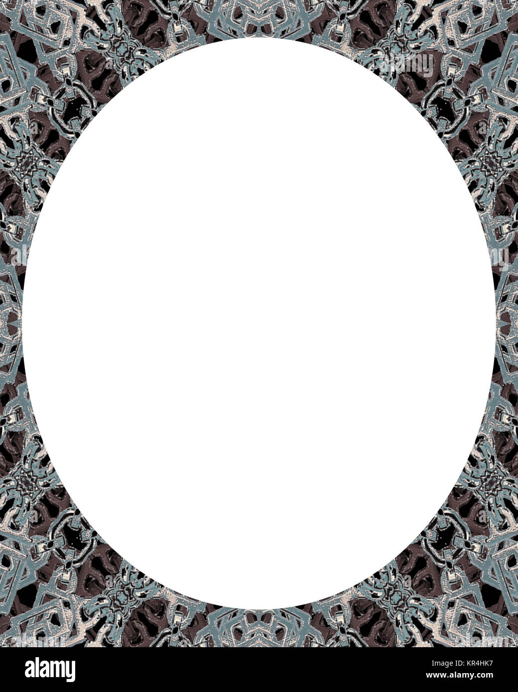 Circle White Background with Decorated Round Borders Stock Photo - Alamy