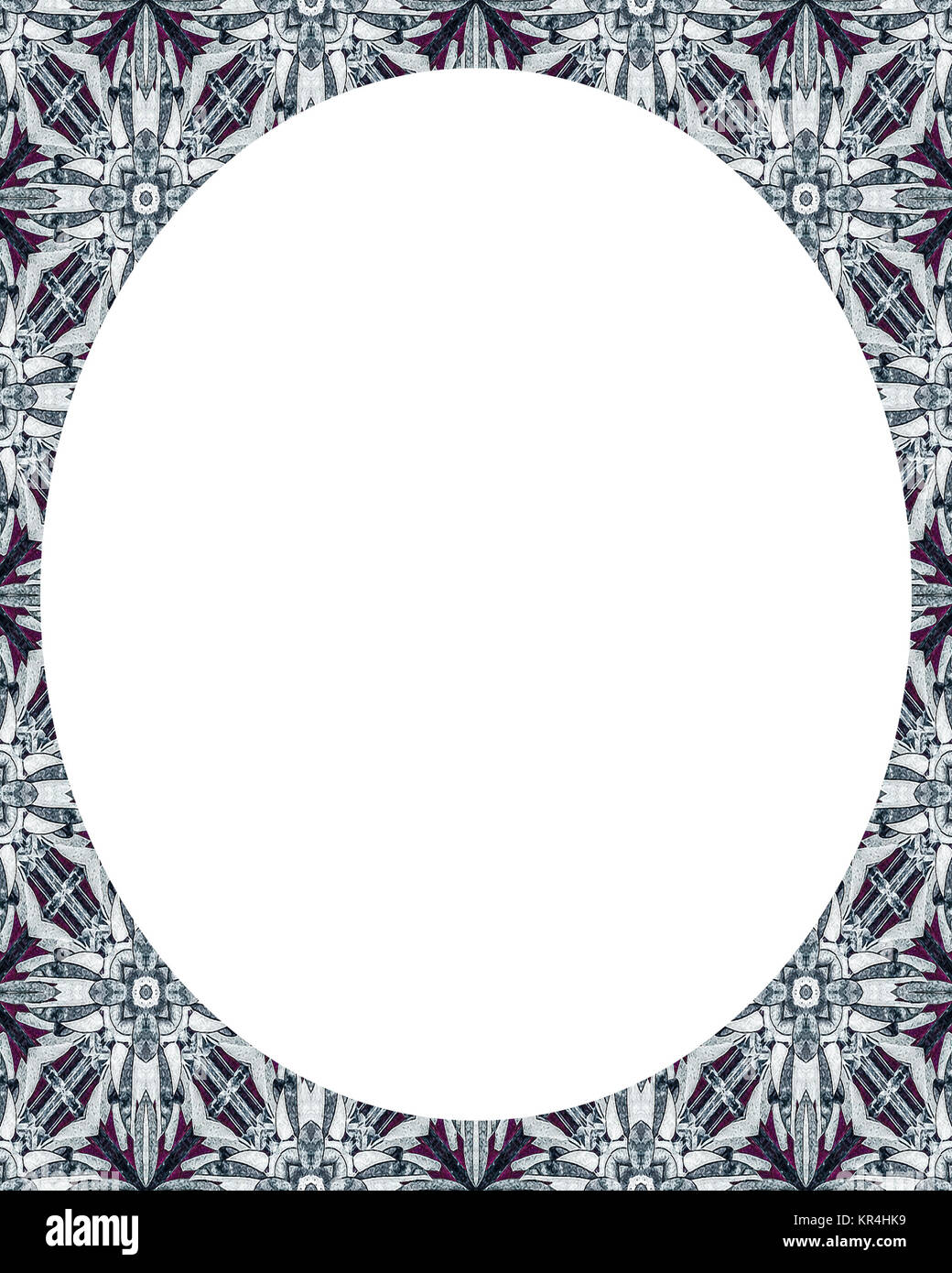 Circle White Background with Decorated Round Borders Stock Photo - Alamy