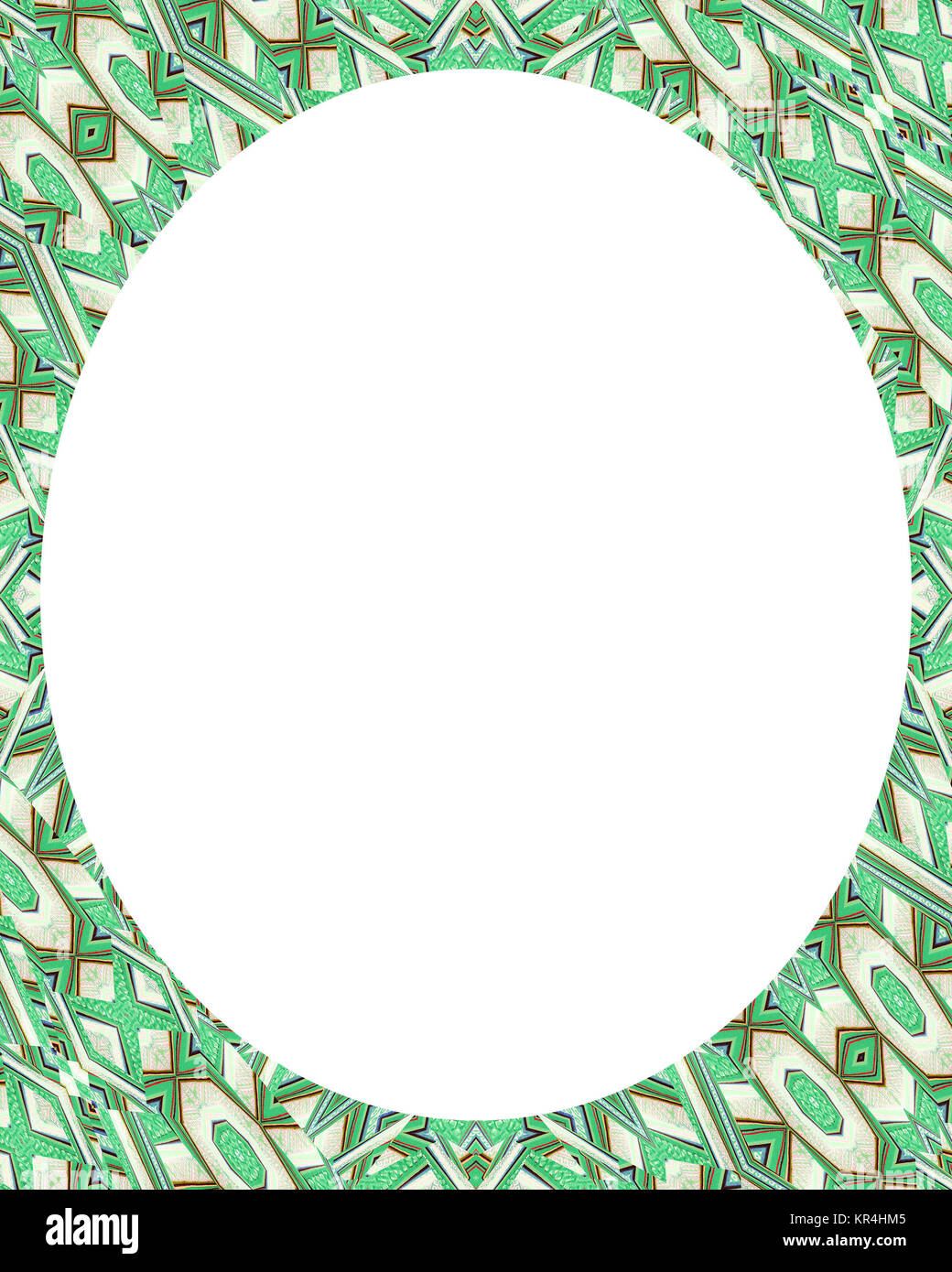 Circle White Background with Decorated Round Borders Stock Photo - Alamy
