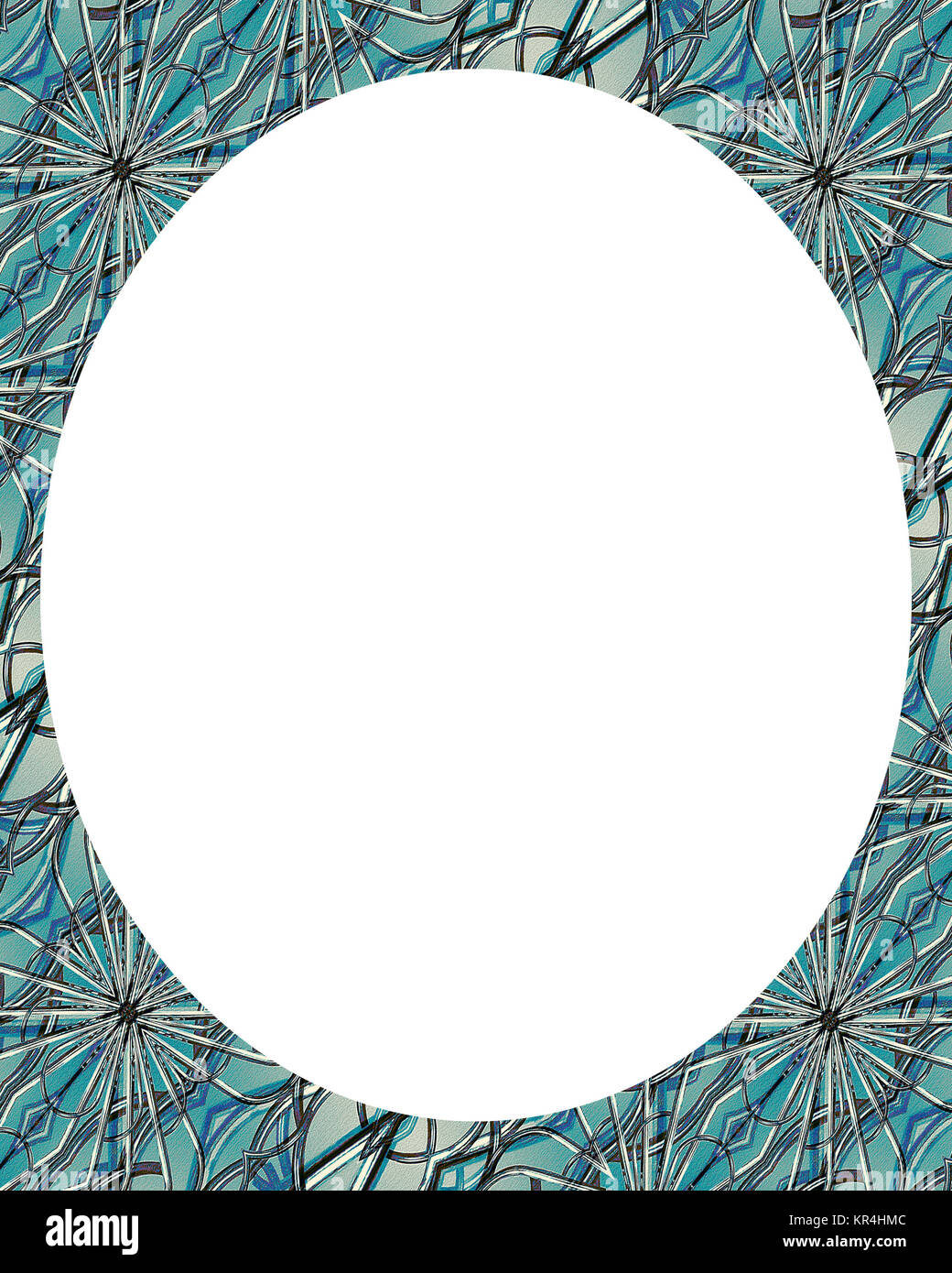 Circle White Background with Decorated Round Borders Stock Photo - Alamy