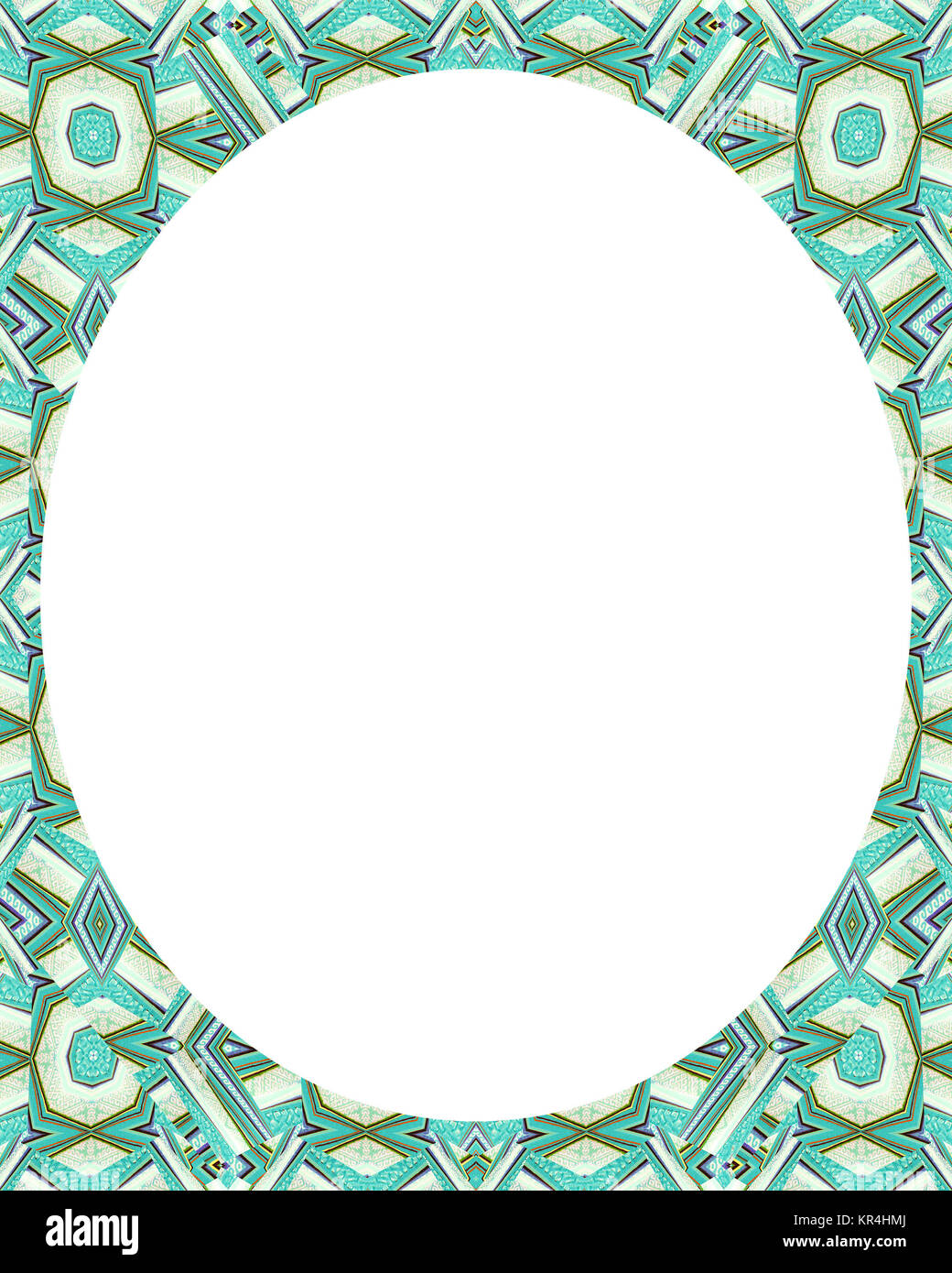 Circle White Background with Decorated Round Borders Stock Photo - Alamy