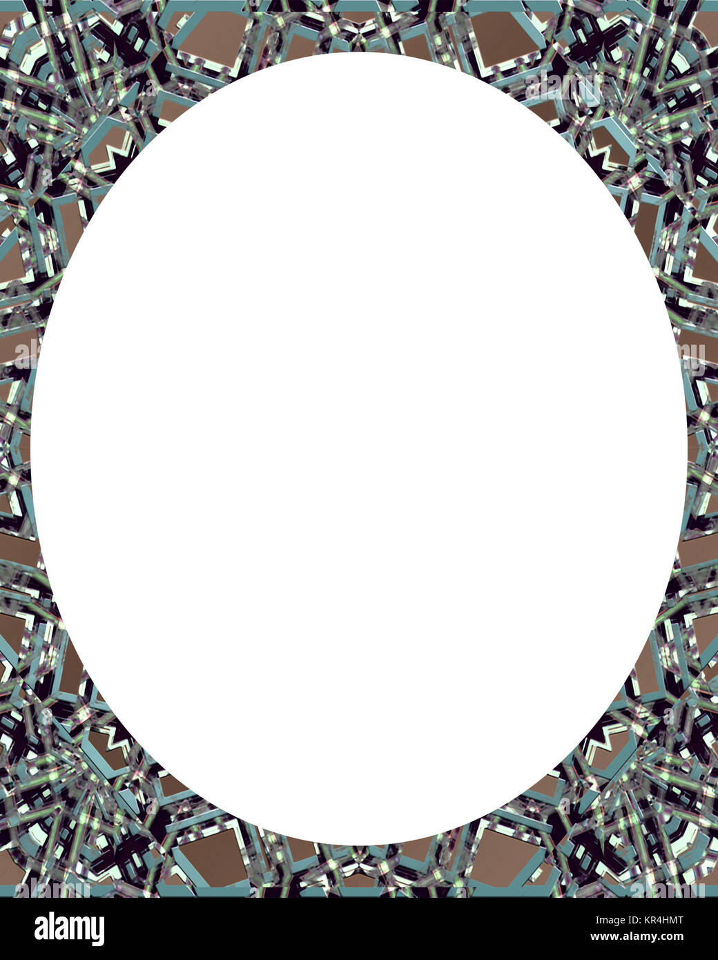 Circle White Background with Decorated Round Borders Stock Photo - Alamy