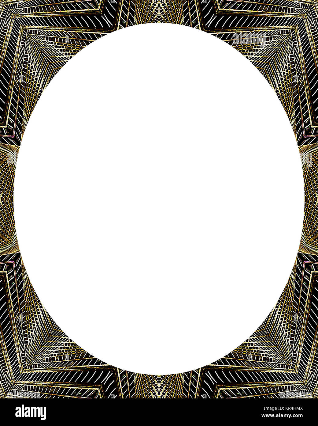 Circle White Background with Decorated Round Borders Stock Photo - Alamy