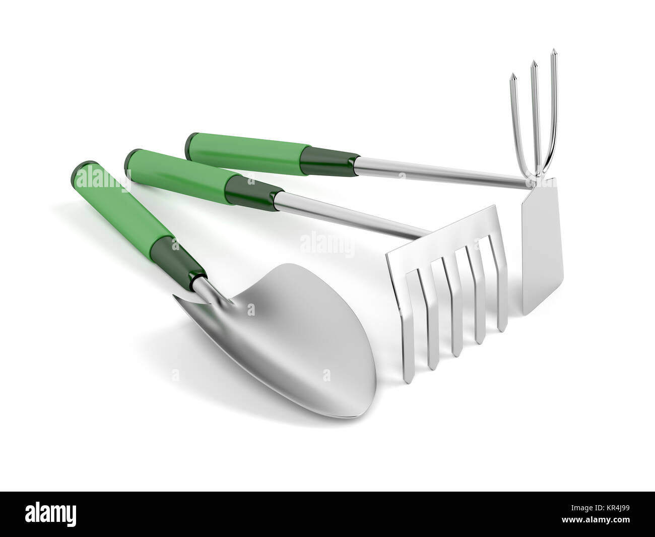 Rake, trowel and hoe Stock Photo - Alamy