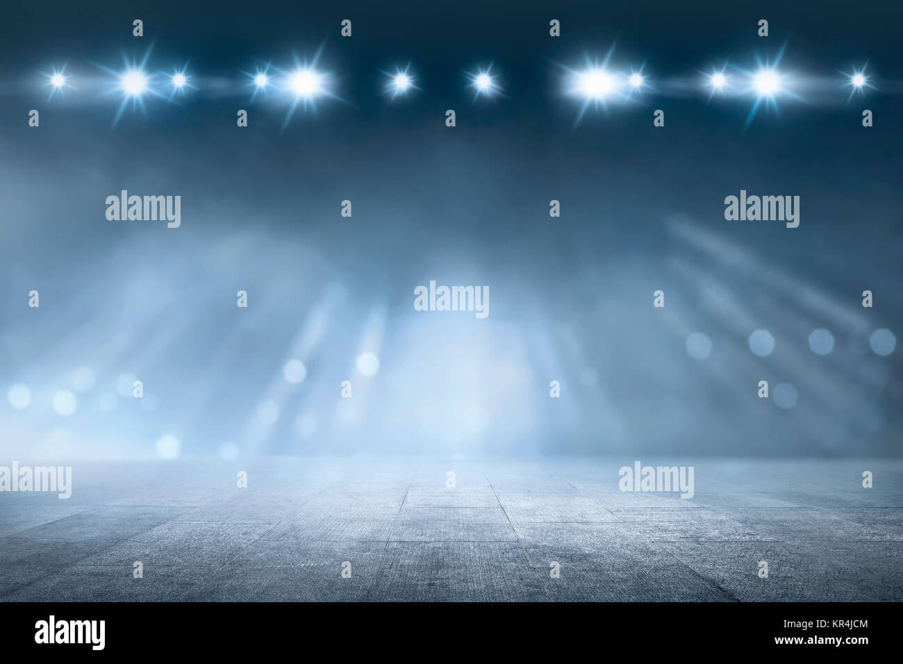 Concrete floor with white lamp spotlight for background Stock Photo - Alamy