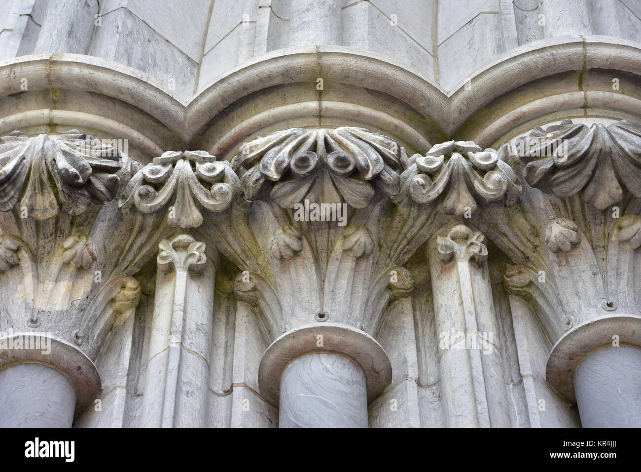 Row of ornaments on stone Christian cathedral wall Stock Photo - Alamy