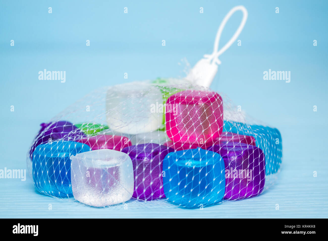 Colorful Plastic Ice Cubes Stock Photo - Alamy