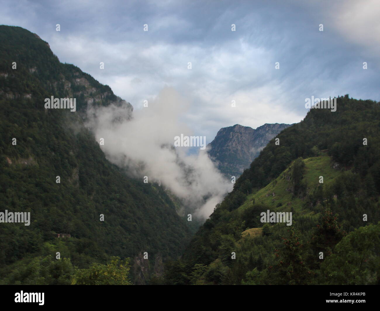 Cloudy Austrian Alps after Heavy Rainfall at Gollingen Stock Photo - Alamy