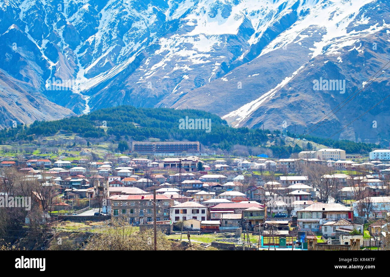 Stepantsminda village, Georgia Stock Photo - Alamy