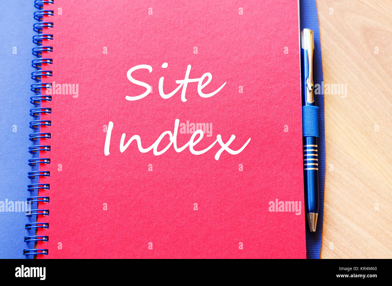 Site index write on notebook Stock Photo - Alamy