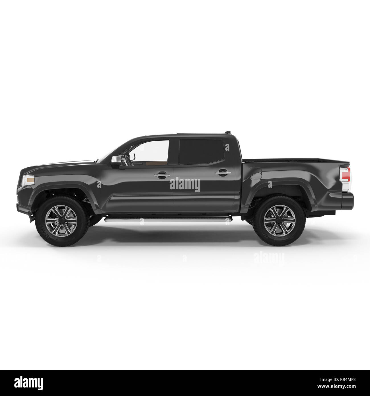 Side view Black Pick up Truck on white. 3D illustration Stock Photo - Alamy