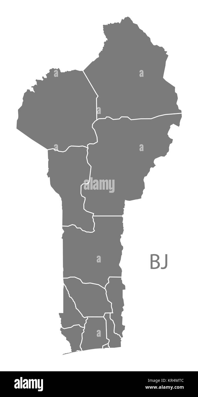 Benin departments Map grey Stock Photo - Alamy