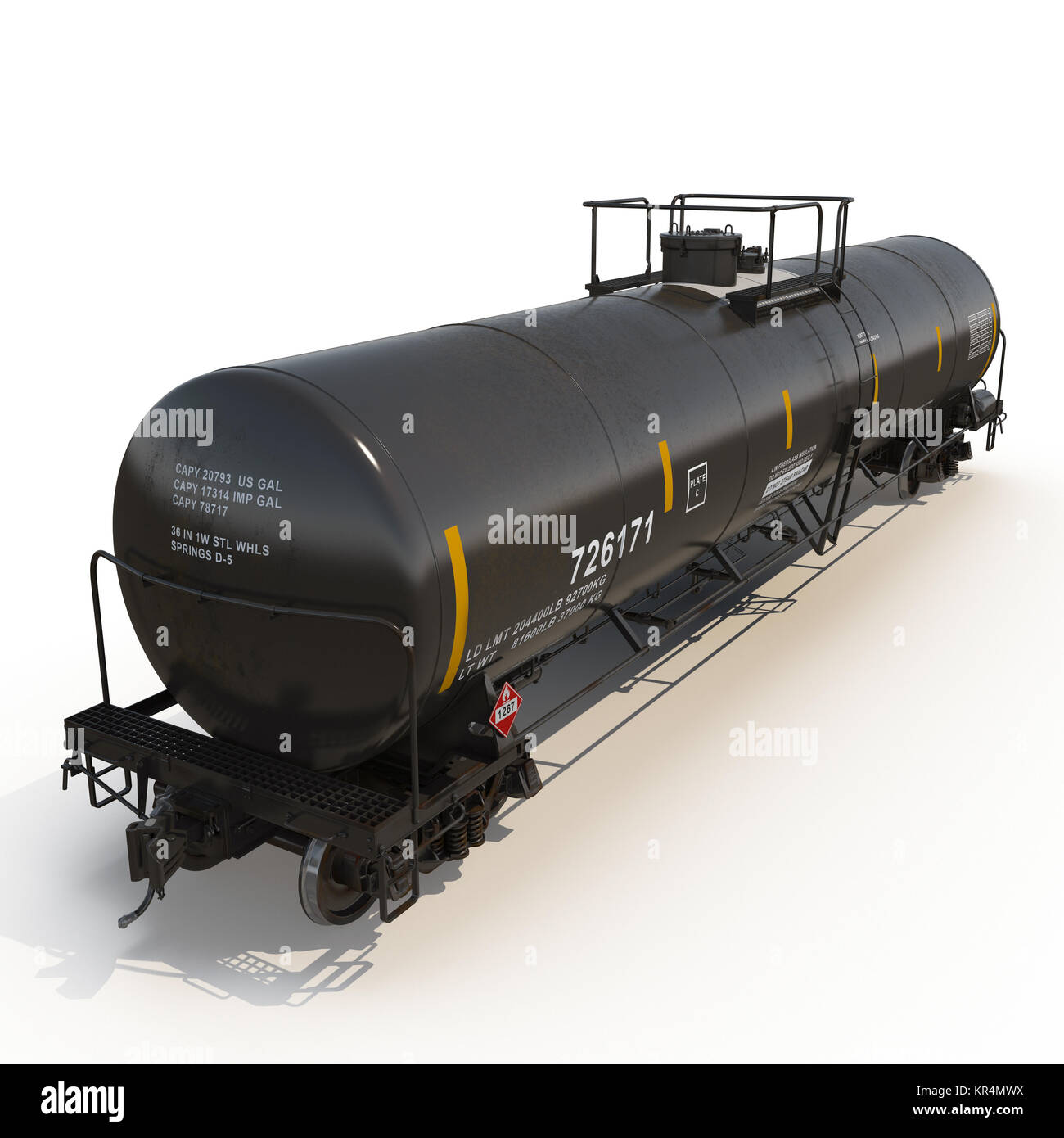 Railroad fuel tank on white. 3D illustration Stock Photo - Alamy