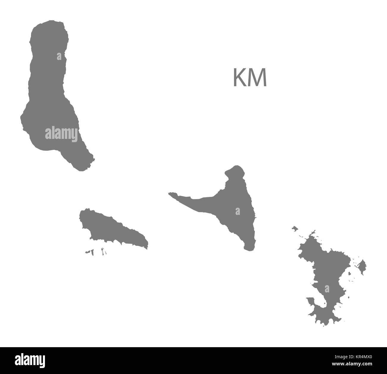 Comoros Map grey Stock Photo - Alamy