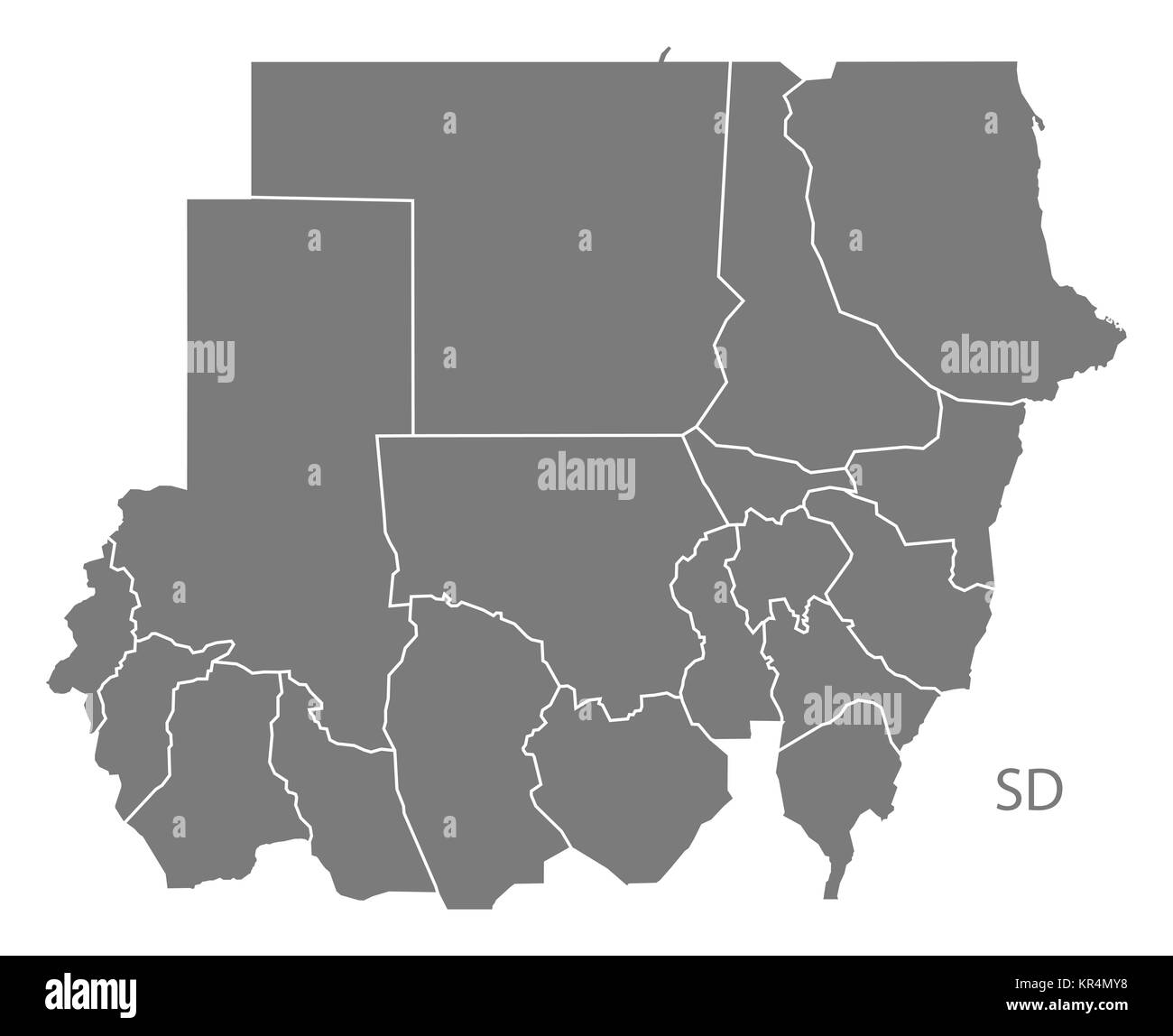 Sudan map Black and White Stock Photos & Images - Alamy