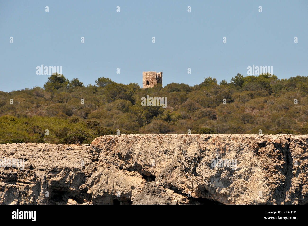 watchtower on the southwest coast of menorca Stock Photo - Alamy