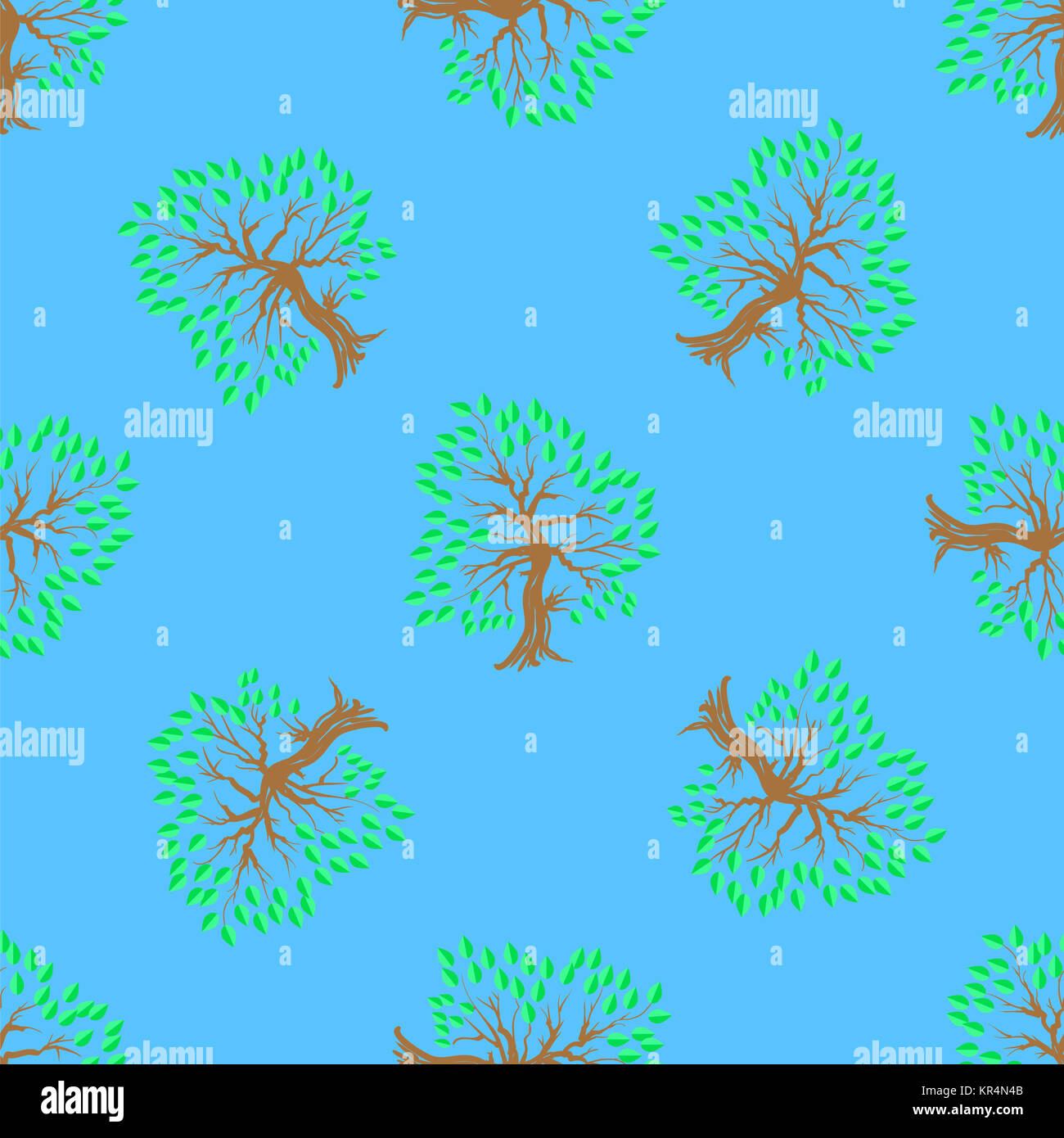 Green Tree Seamless Pattern Stock Photo - Alamy