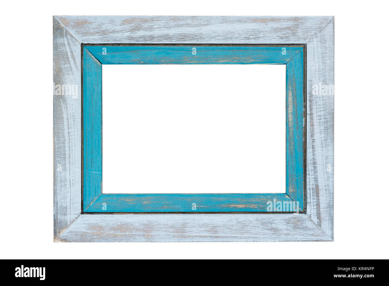 double rustic photo frame on white background Stock Photo - Alamy