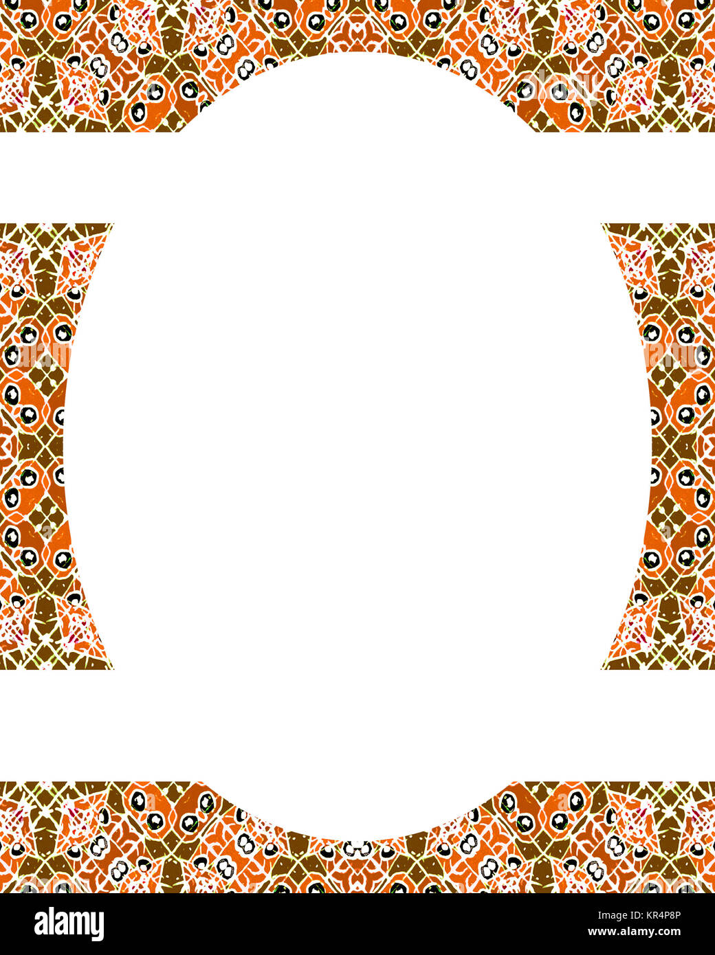 Circle White Frame Background with Decorated Stripes Borders Stock ...