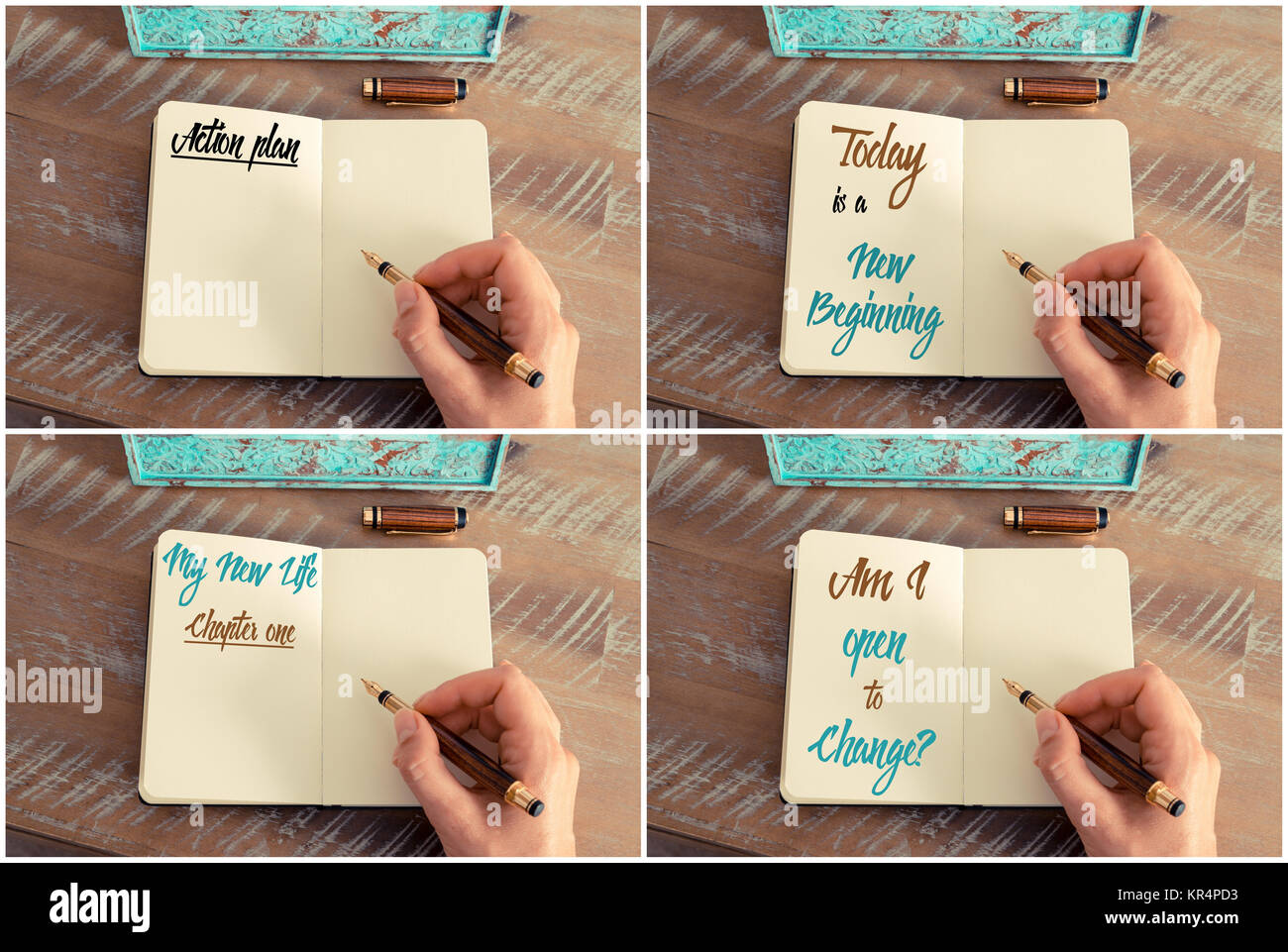 Photo collage of handwritten motivational messages Stock Photo - Alamy