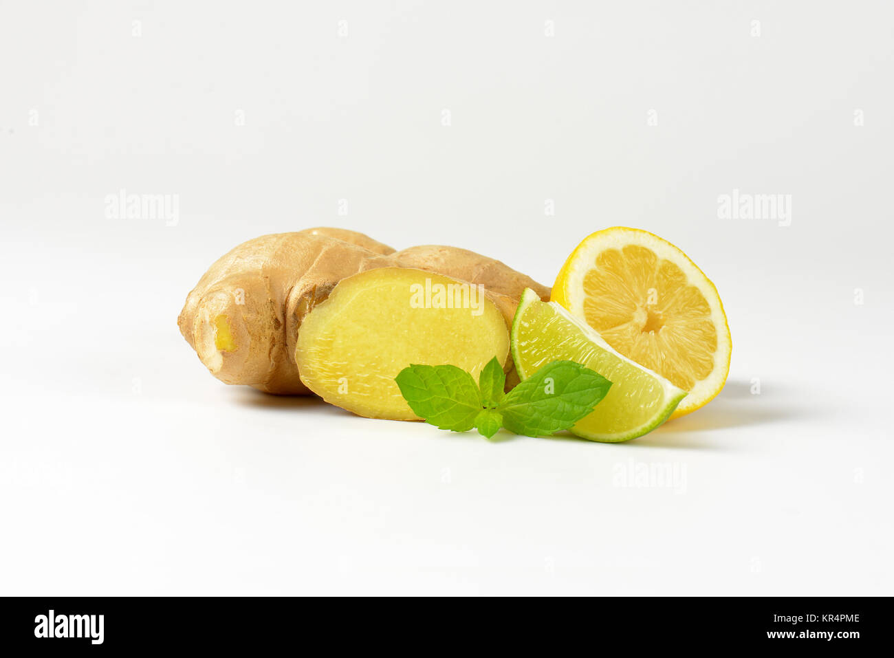 fresh ginger with lemon and lime Stock Photo - Alamy