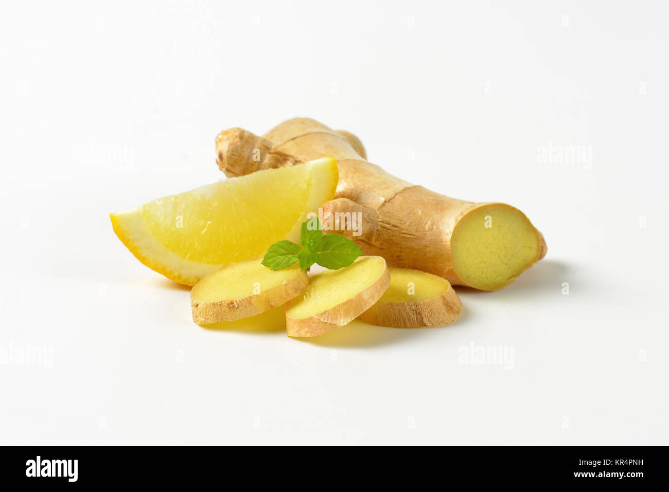 sliced ginger with lemon Stock Photo - Alamy