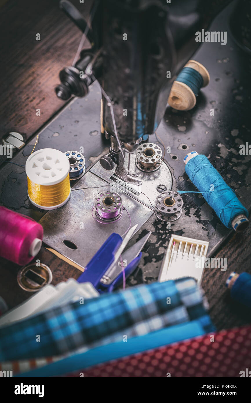 Sewing background concept Stock Photo - Alamy