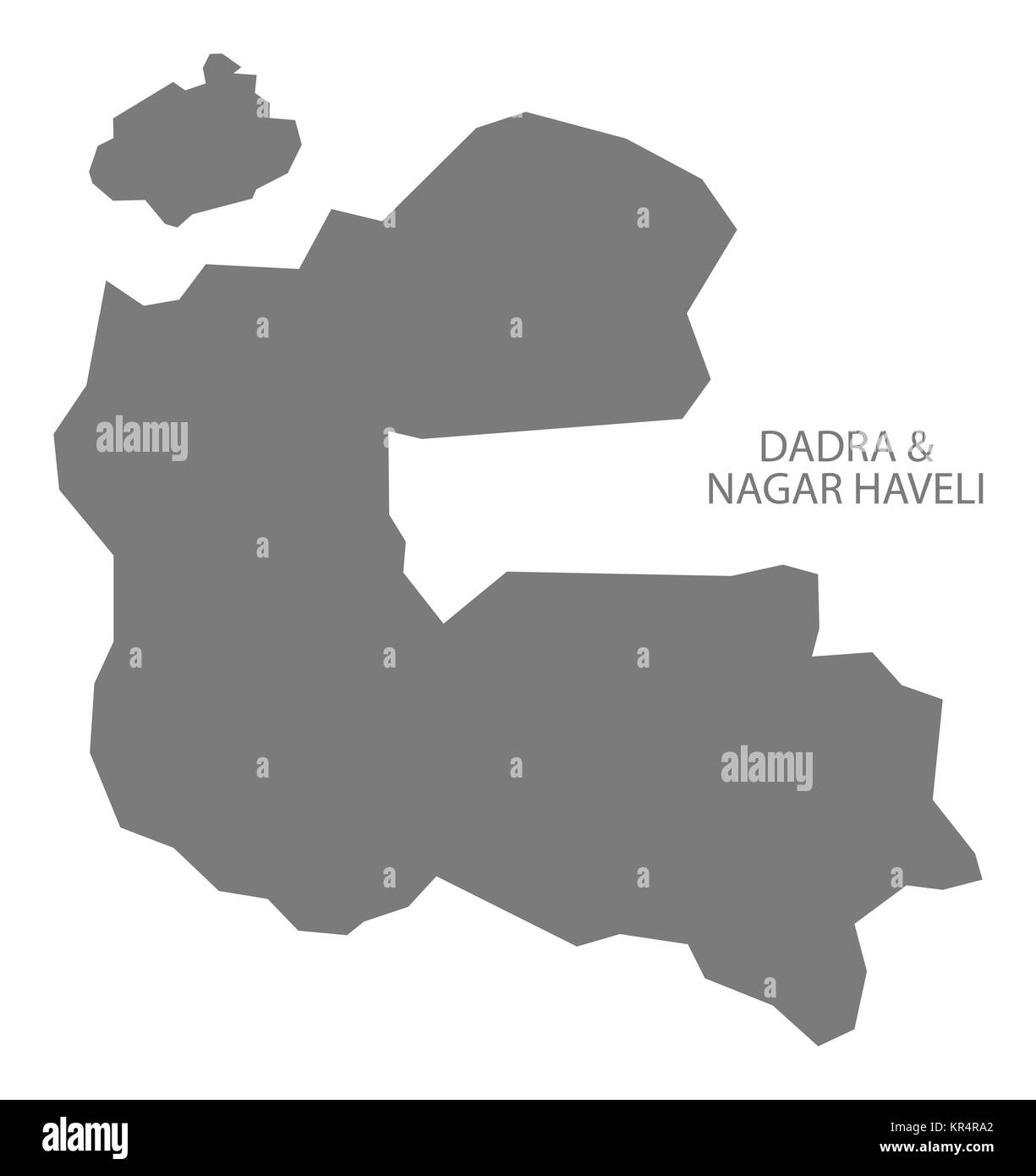 Dadra and Nagar Haveli India Map grey Stock Photo - Alamy