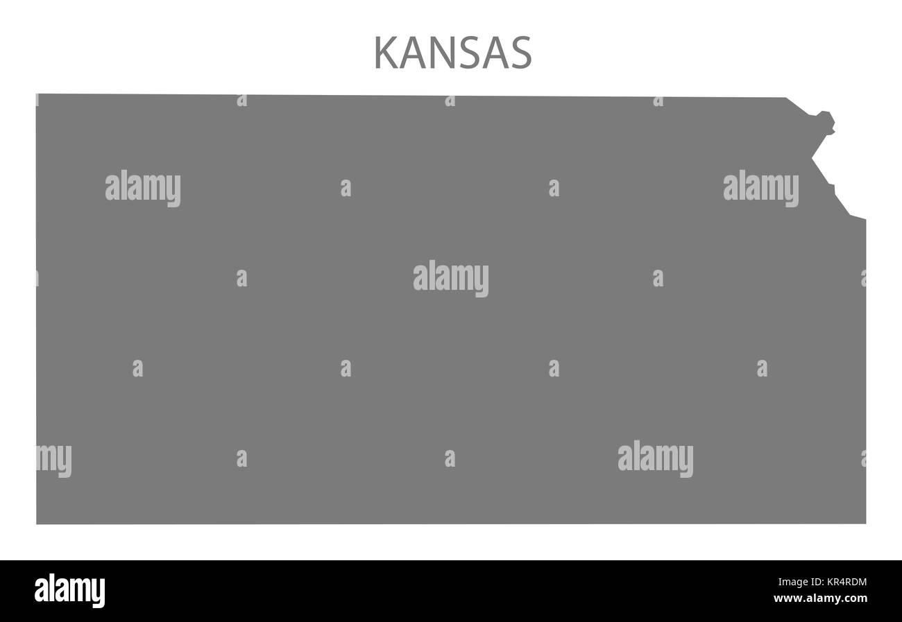 Kansas USA Map in grey Stock Photo - Alamy