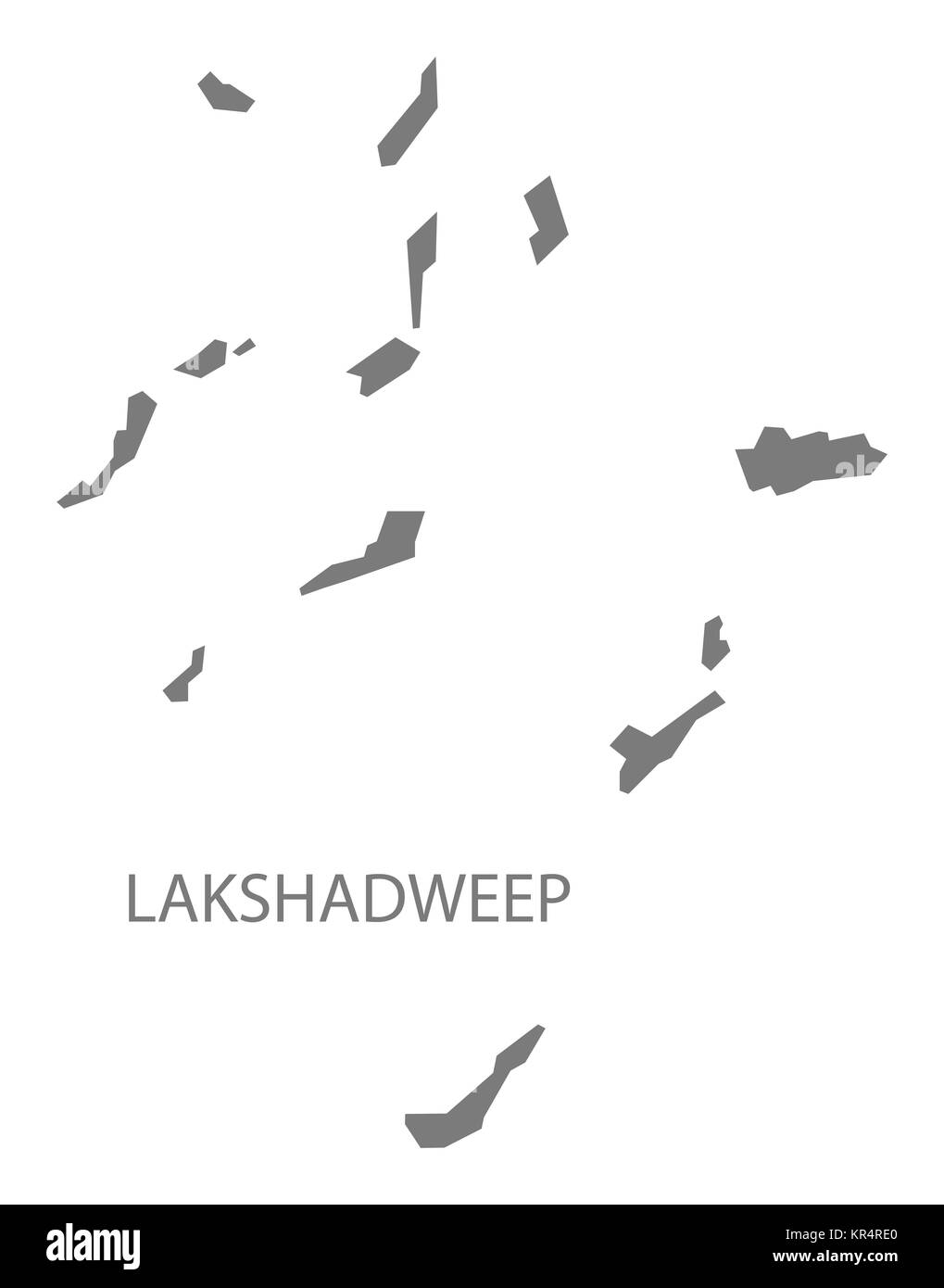 Lakshadweep India Map grey Stock Photo - Alamy