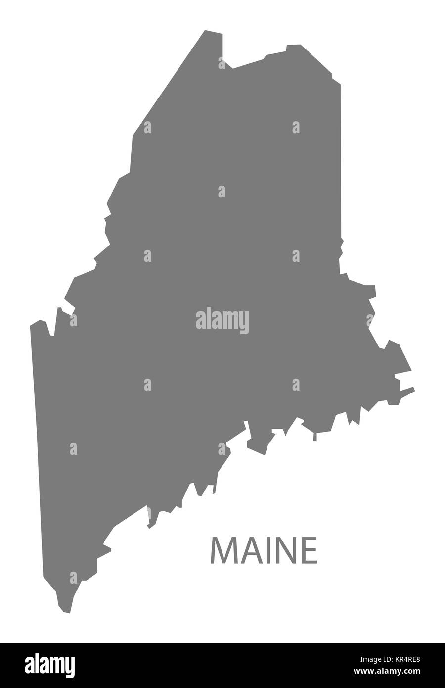 Maine USA Map in grey Stock Photo - Alamy