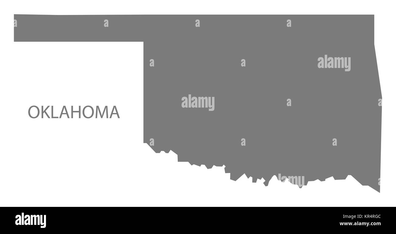 Oklahoma USA Map in grey Stock Photo - Alamy
