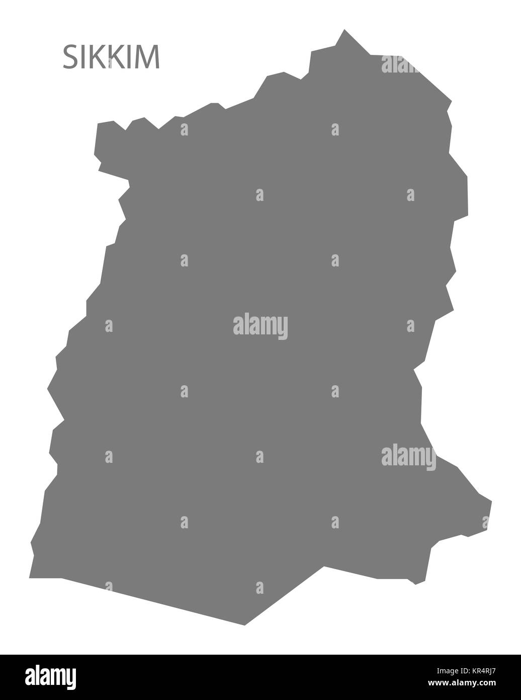 Sikkim India Map grey Stock Photo - Alamy