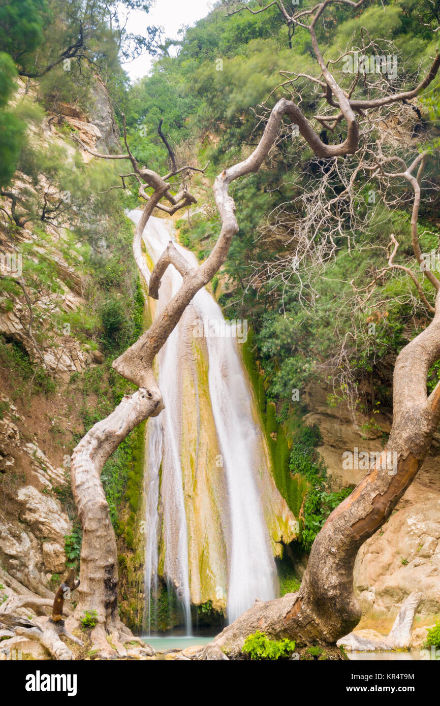 Neda waterfall in Greece. Beautiful touristic destination Stock Photo ...