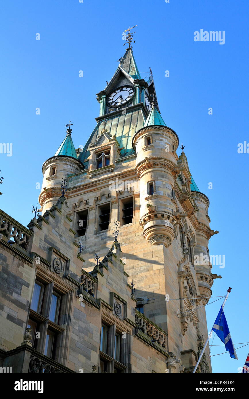 Clock tower on town hall in Dunfermline, Scotland Stock Photo - Alamy