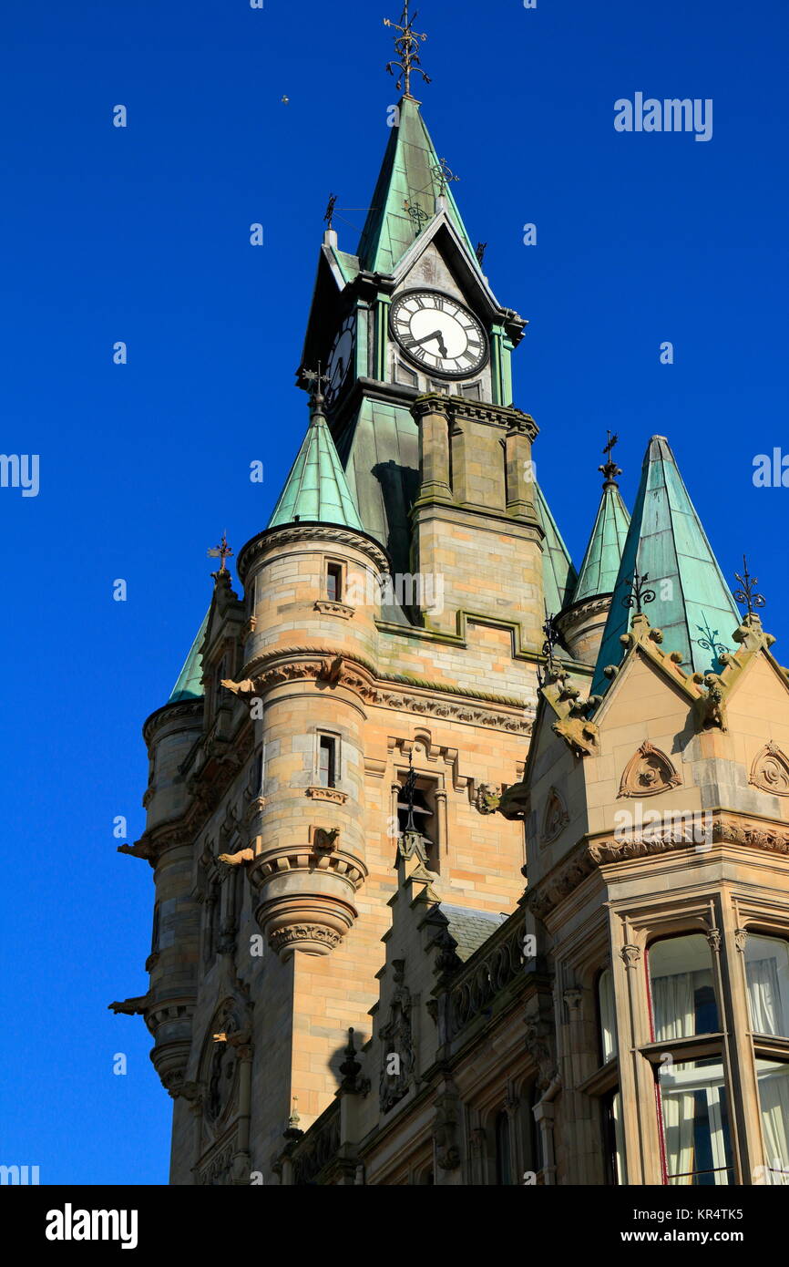 Clock tower on town hall in Dunfermline, Scotland Stock Photo - Alamy