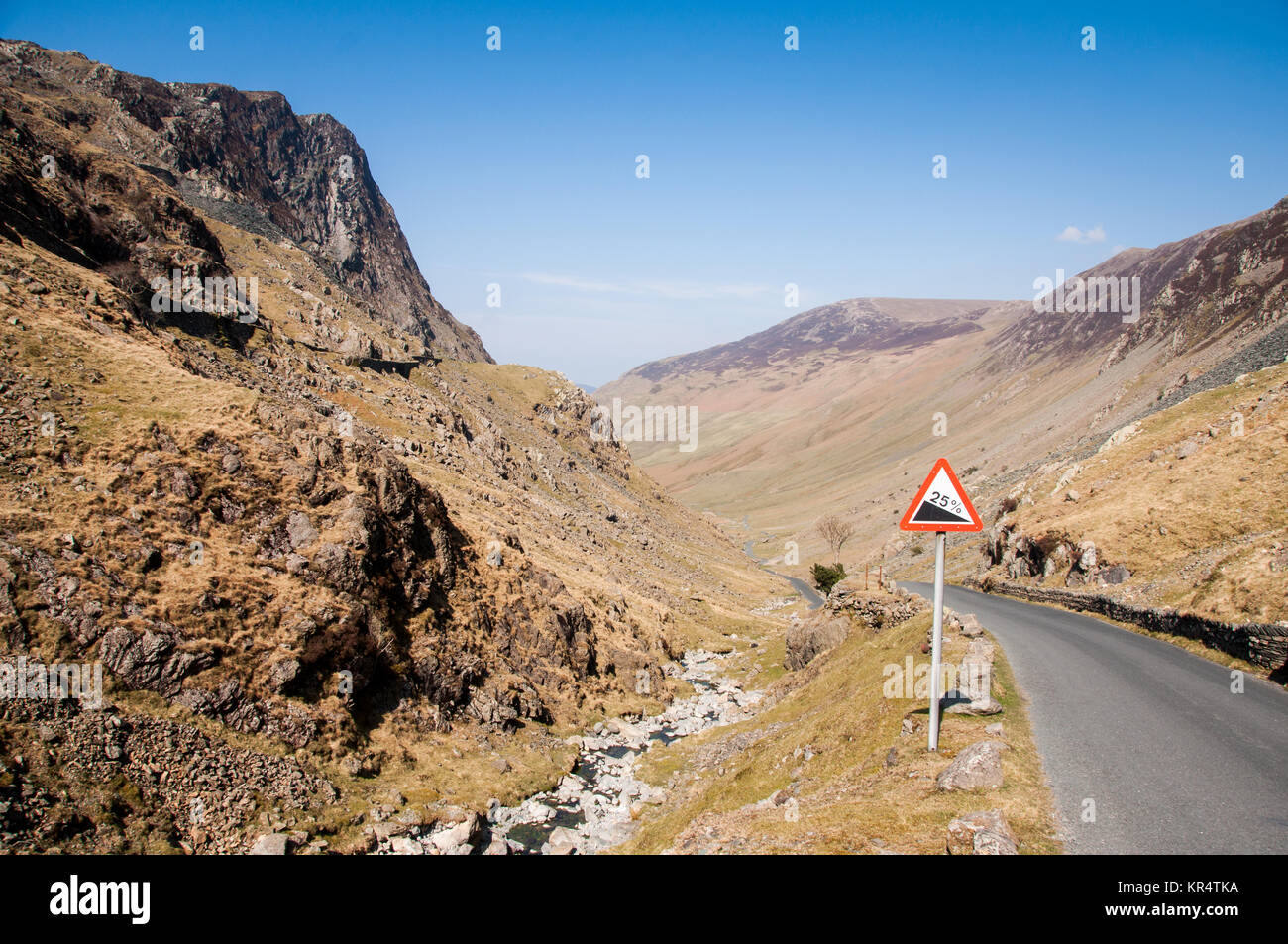 Keswick, England, UK - April 20, 2009: A roadsign advertises a 25% ...