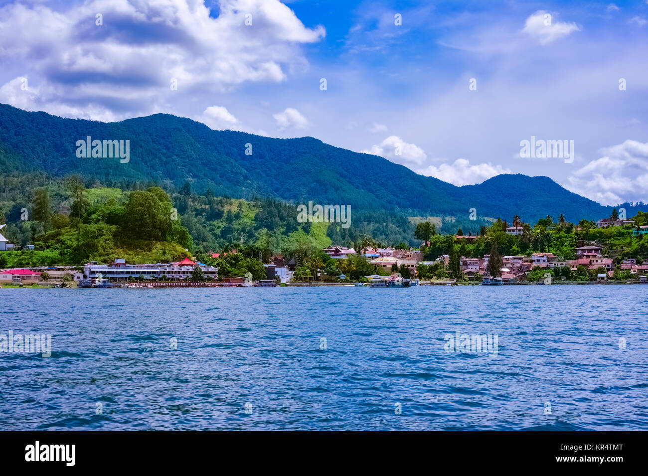 View of Parapat village and Lake Toba Stock Photo - Alamy