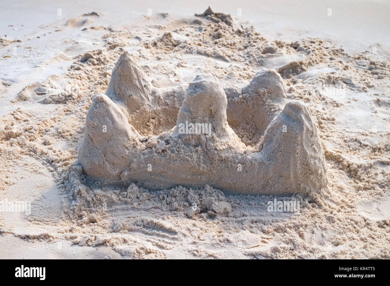 Sand castle on tropical sandy beach Stock Photo - Alamy