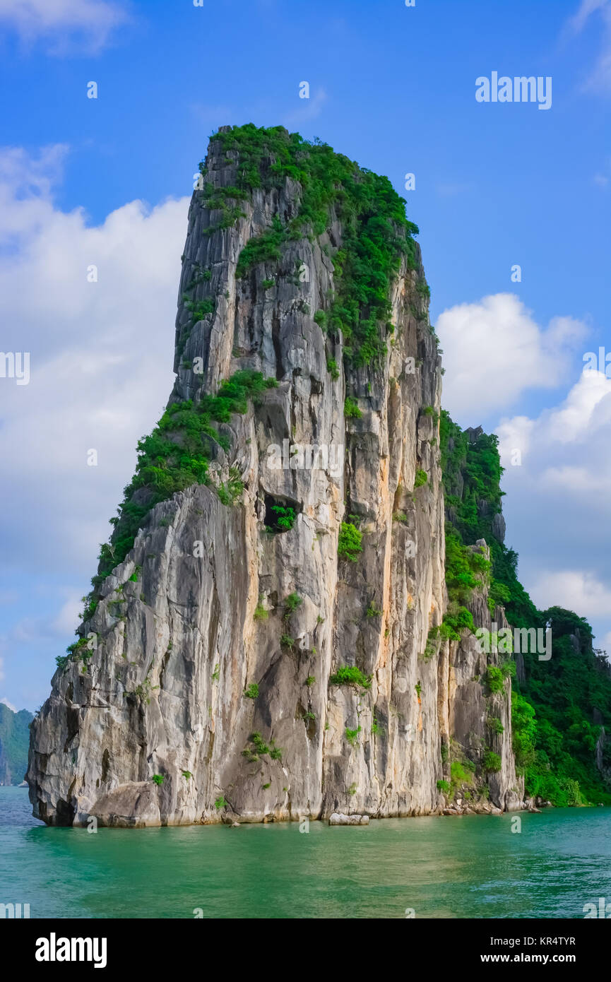 Mountain island in Halong Bay Stock Photo - Alamy