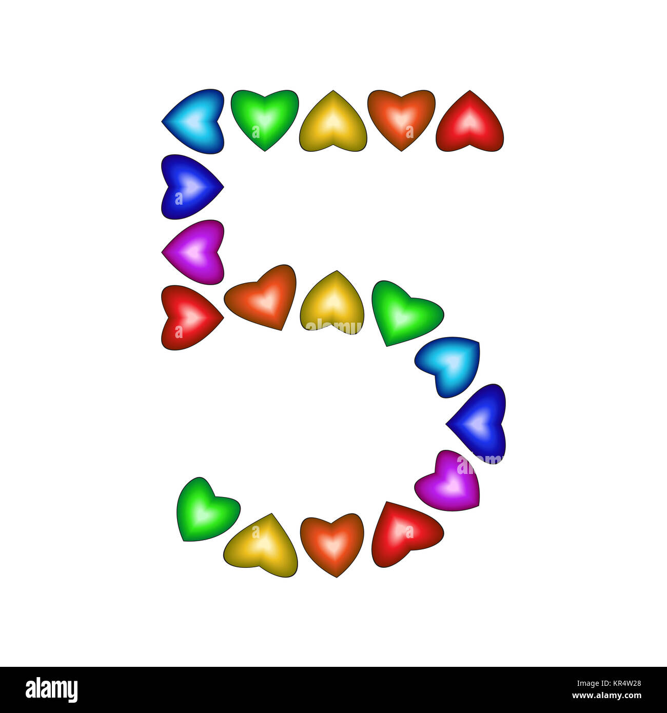 Number white heart rainbow hi-res stock photography and images - Alamy