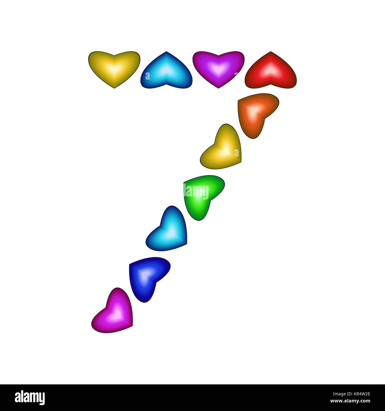 Number 7 heart hi-res stock photography and images - Alamy