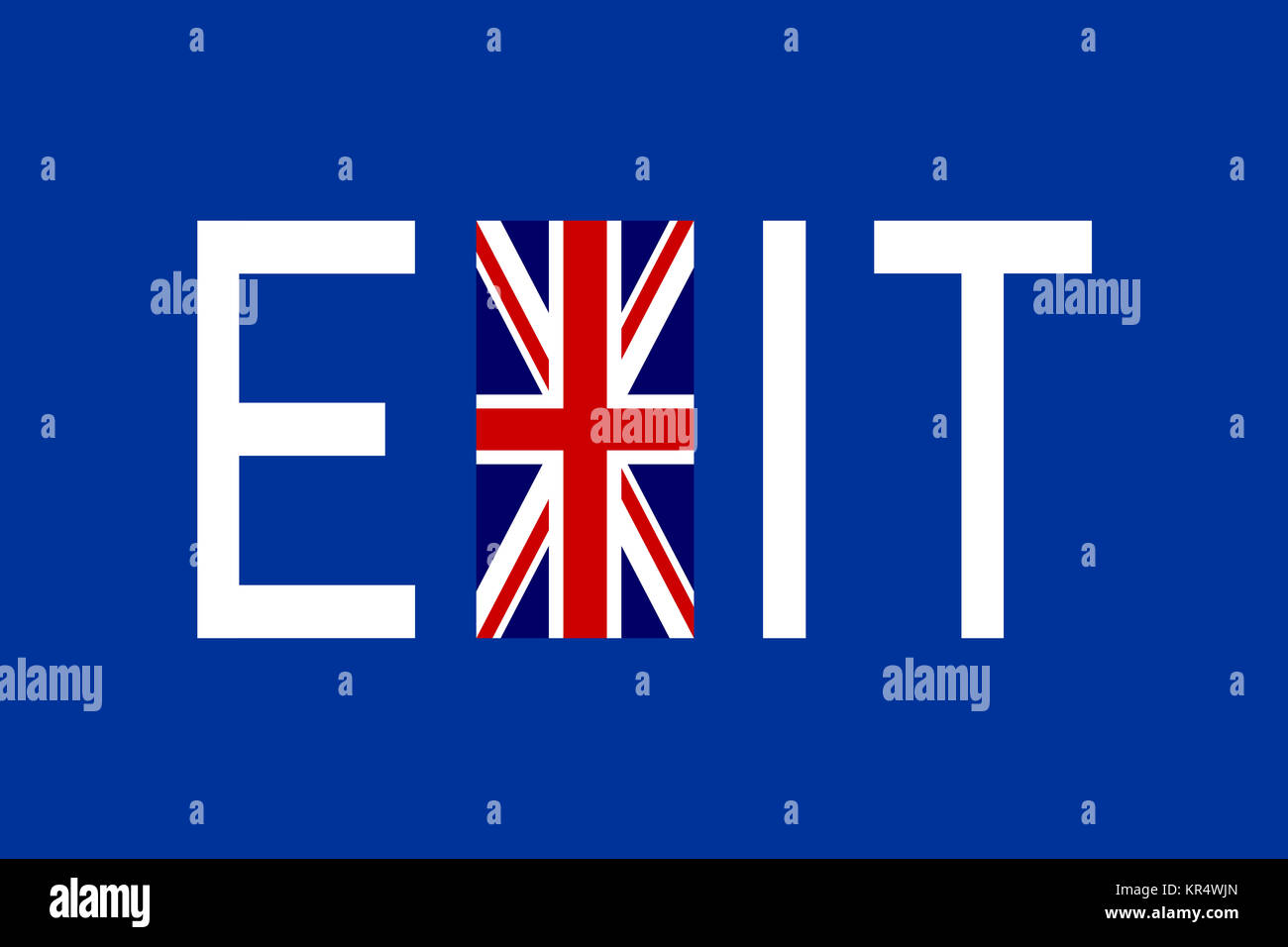 Flag of United Kingdom with word Exit Stock Photo - Alamy