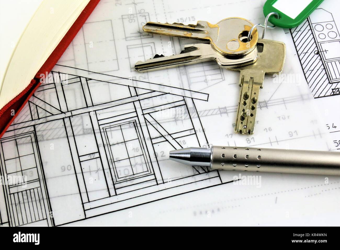 An concept Image of a house plan and with key Stock Photo - Alamy
