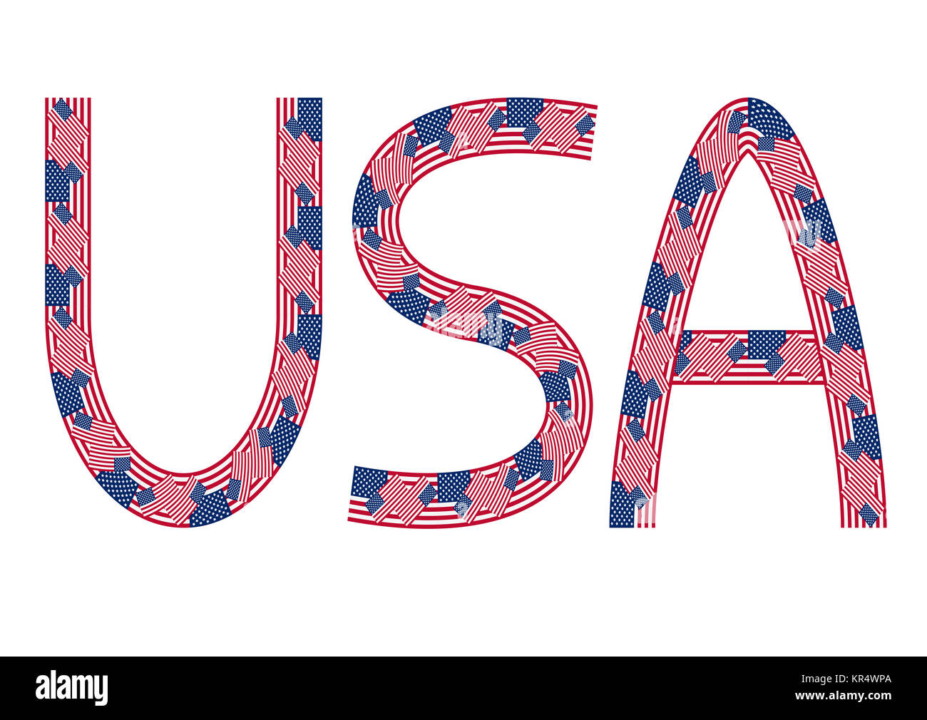 USA inscription made from USA flags Stock Photo - Alamy