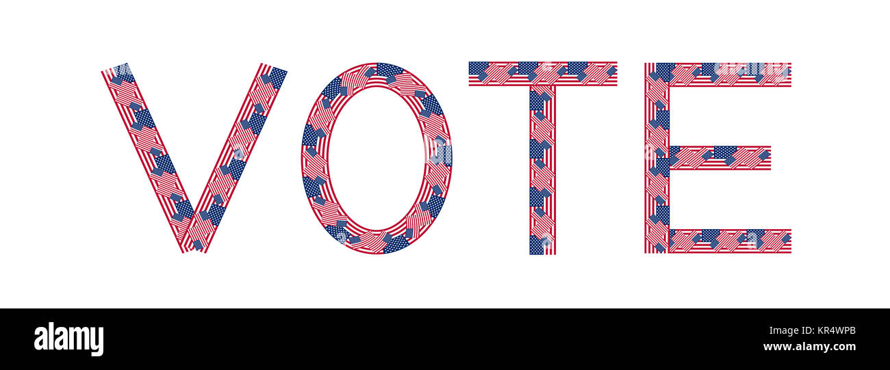Vote inscription made from USA flags Stock Photo - Alamy