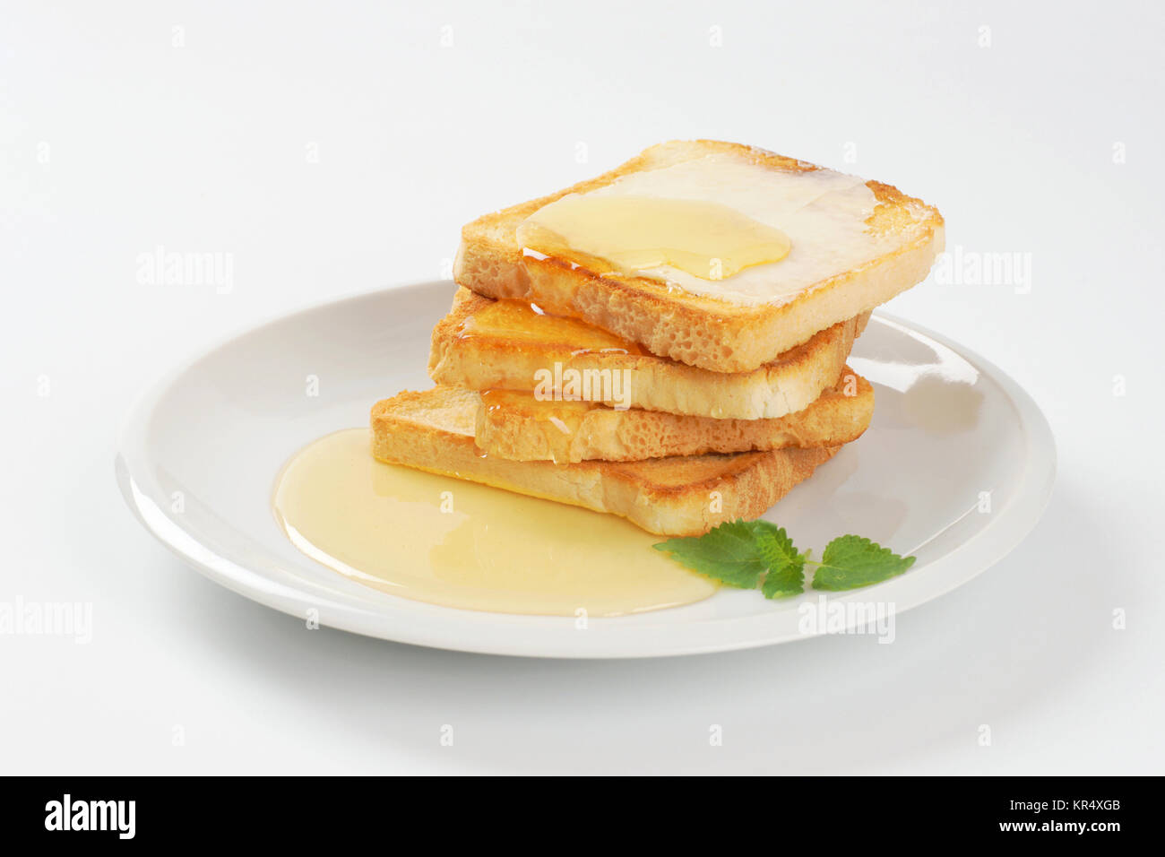 toast with butter and honey Stock Photo - Alamy