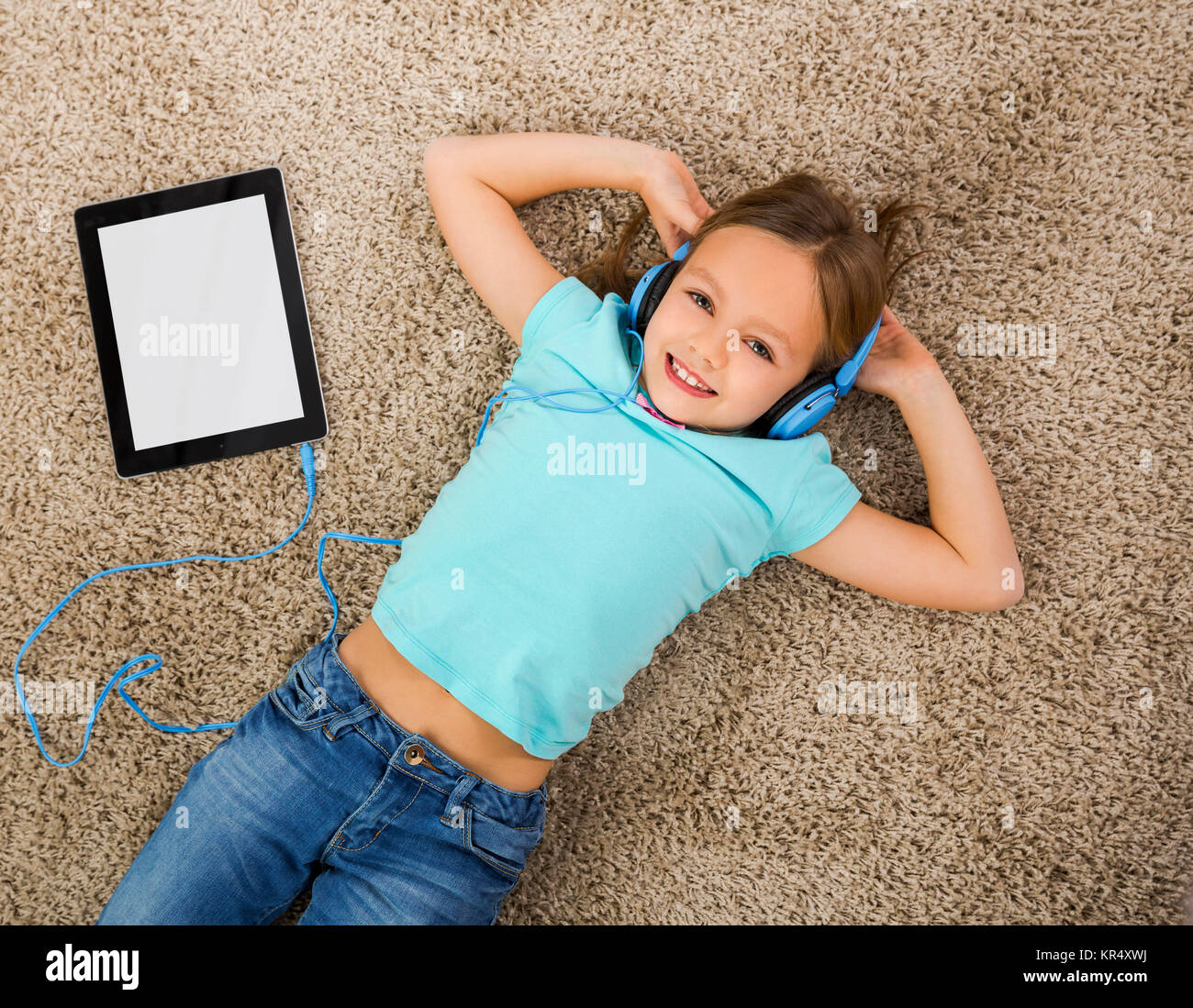 Girl listen music Stock Photo - Alamy